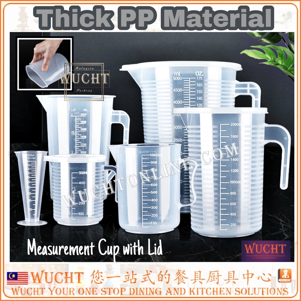 【WUCHT】2000ml 3500ml 5000ml Plastic Measuring Cup with Lid Clear Plastic Measuring Jug 3500ml ...