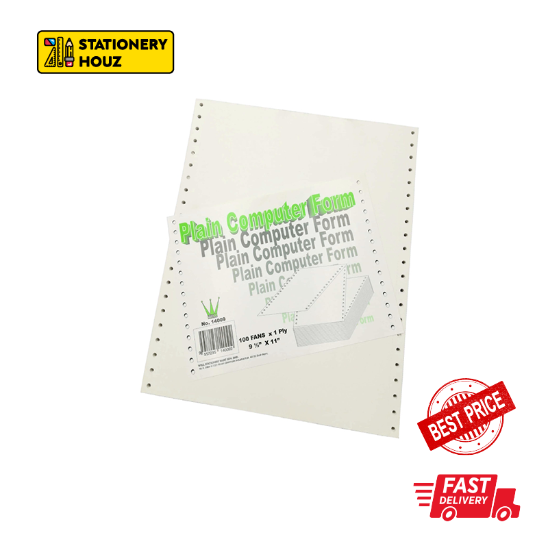 Stationery Houz Computer Form 9.5"x11'- 1 Ply(100Fans) Computer Form 1 ...