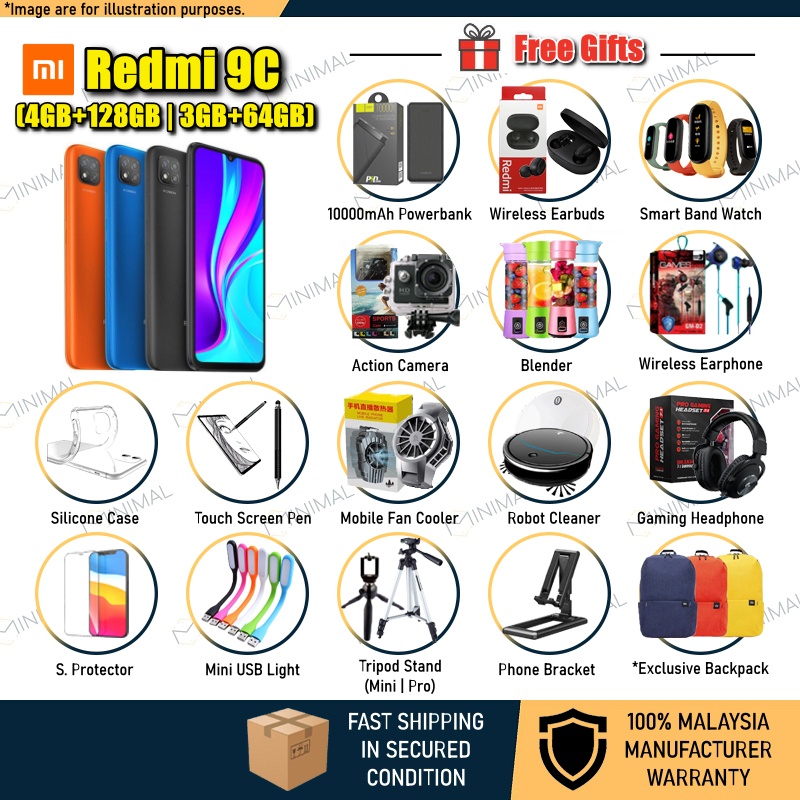 🔥READY STOCK🔥 Redmi 9C (4GB+128GB / 3GB+64GB) Original Xiaomi Malaysia Set Warranty | Shopee ...