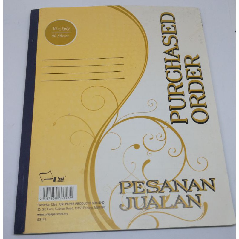 PURCHASE ORDER BOOK 3 PLY WITH NUMBERING | Shopee Malaysia