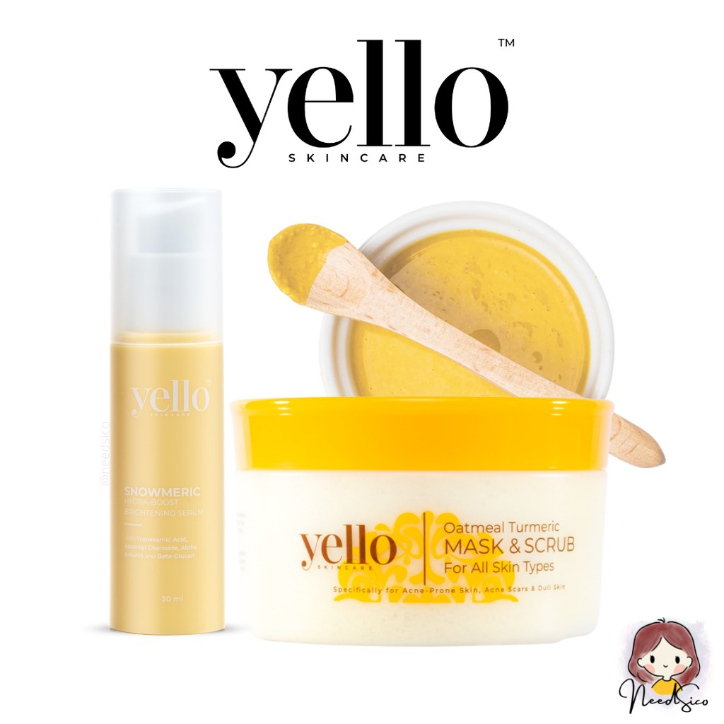 [NEW] YELLO OTMS & SNOWMERIC SERUM #SNOWMERICTXA (OATMEAL TURMERIC MASK ...