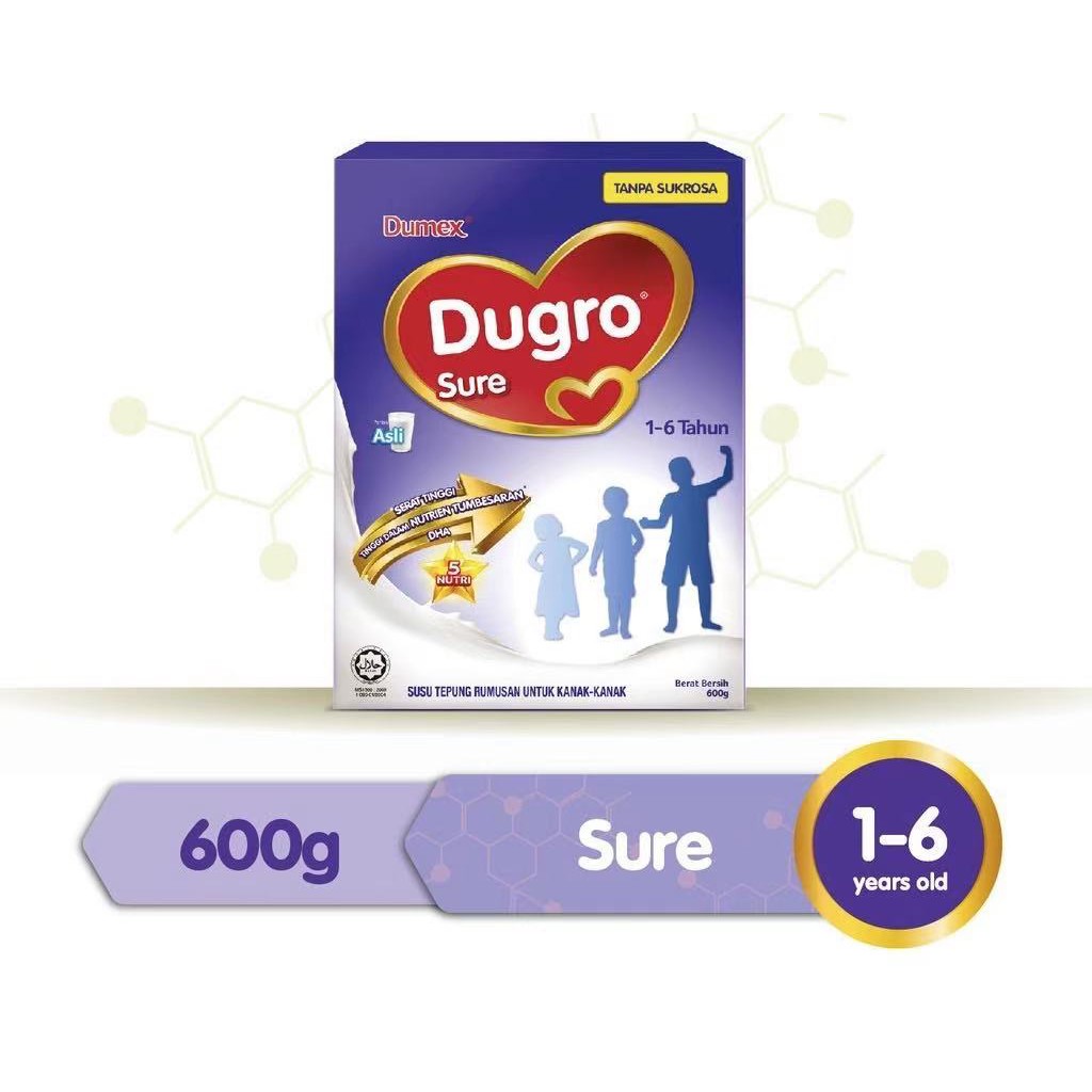 DUMEX DUGRO SURE ASLI 600G (1-6 TAHUN) | Shopee Malaysia
