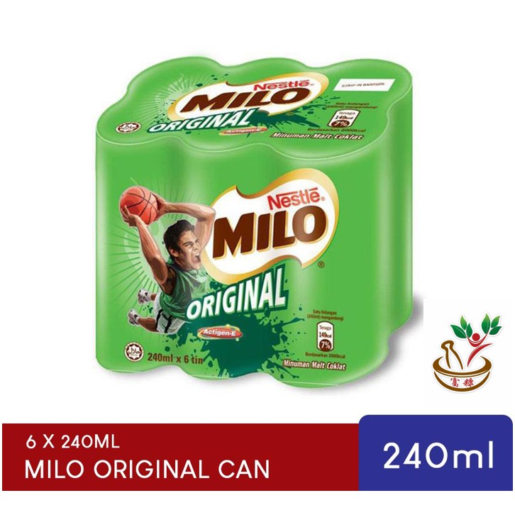 Nestle MILO Activ-Go Original Chocolate Malt (240ml X 6 Cans) | Shopee ...