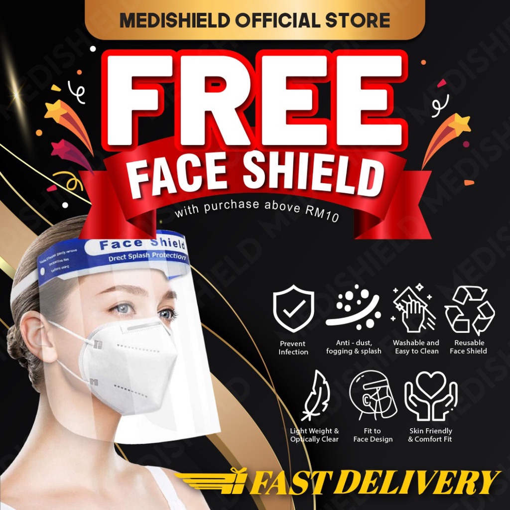 FREE GIFT face shield high quality oversized full hardface shield ...