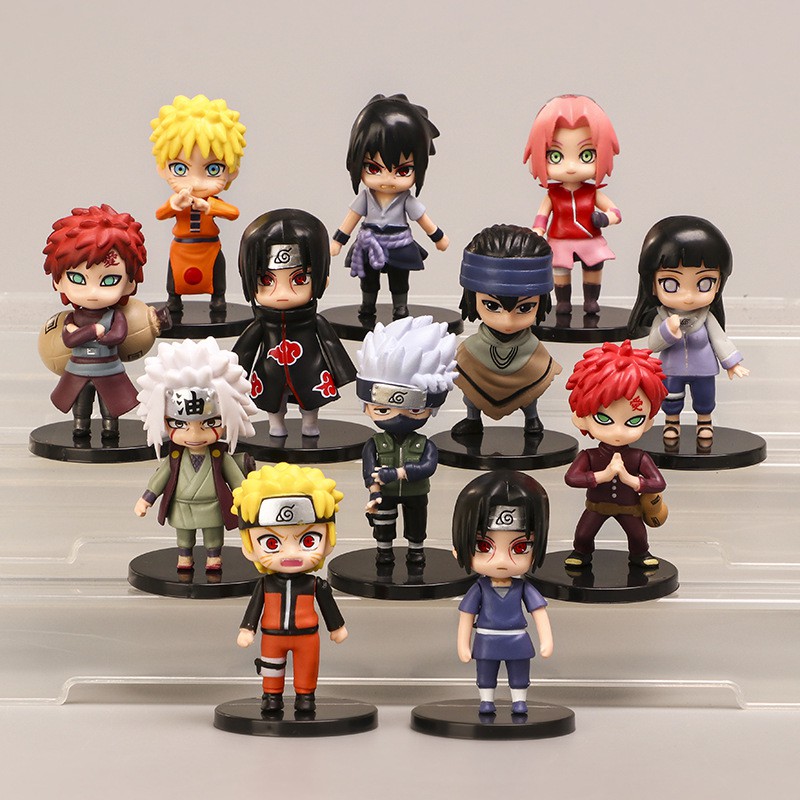 12Pcs/Set Naruto Doll Ornaments Uzumaki Jiraiya Hyuga Hinta Kakashi ...