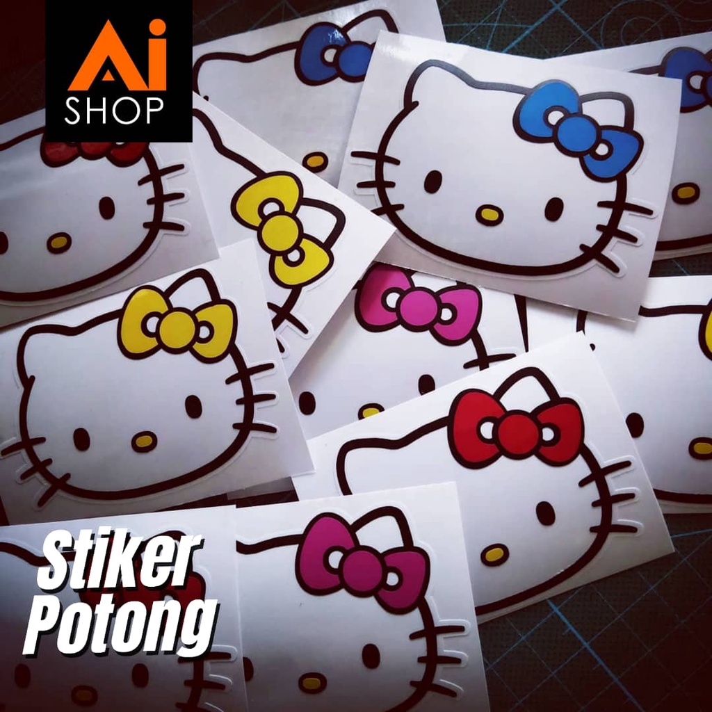 CUTE HELLO KITTY STICKER | STIKER POTONG | PELEKAT | STIKER COMEL ...
