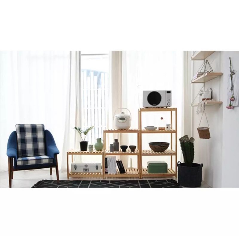 KAYU Multi-purpose wooden microwave rack / wooden dispenser rack ...