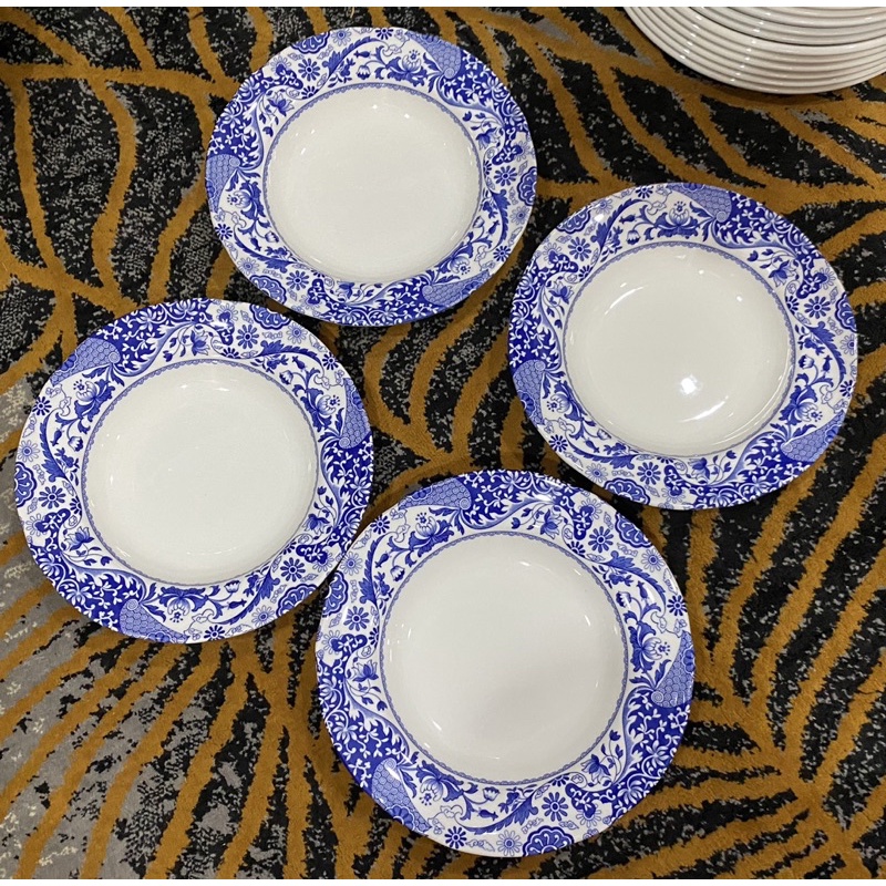 Spode Blue Italian Brocato seconds 9 Inch Soup Plate set of 4 | Shopee ...