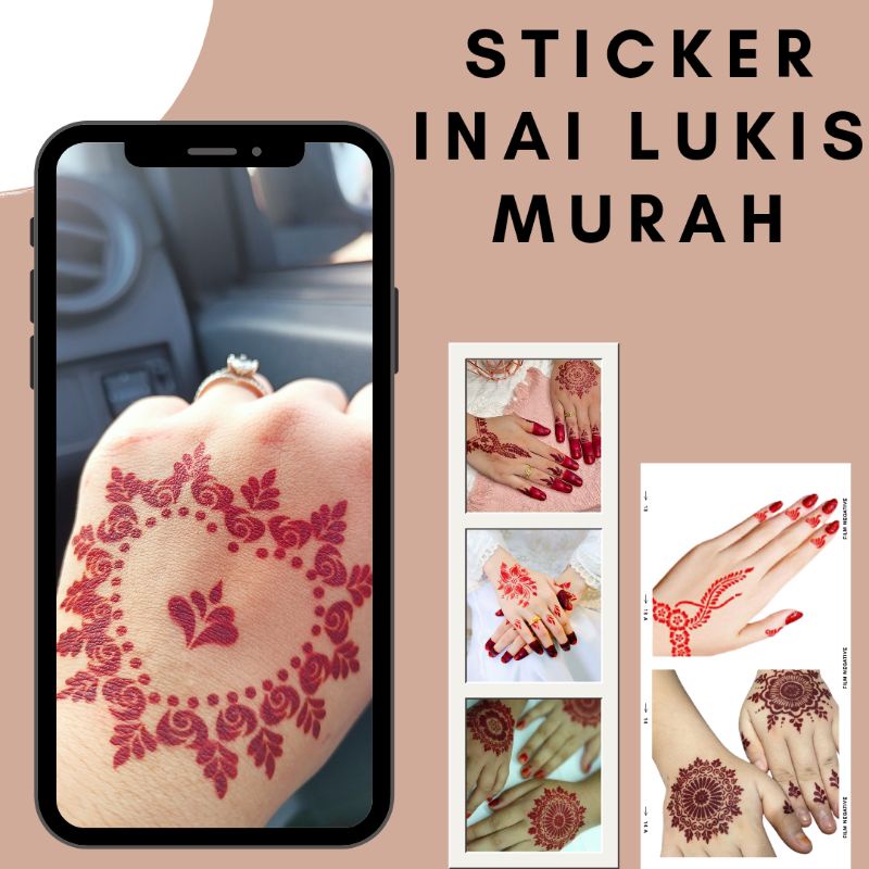 Sticker Inai Lukis Murah Senang Nak Lukis Design Terbaru / Henna ...