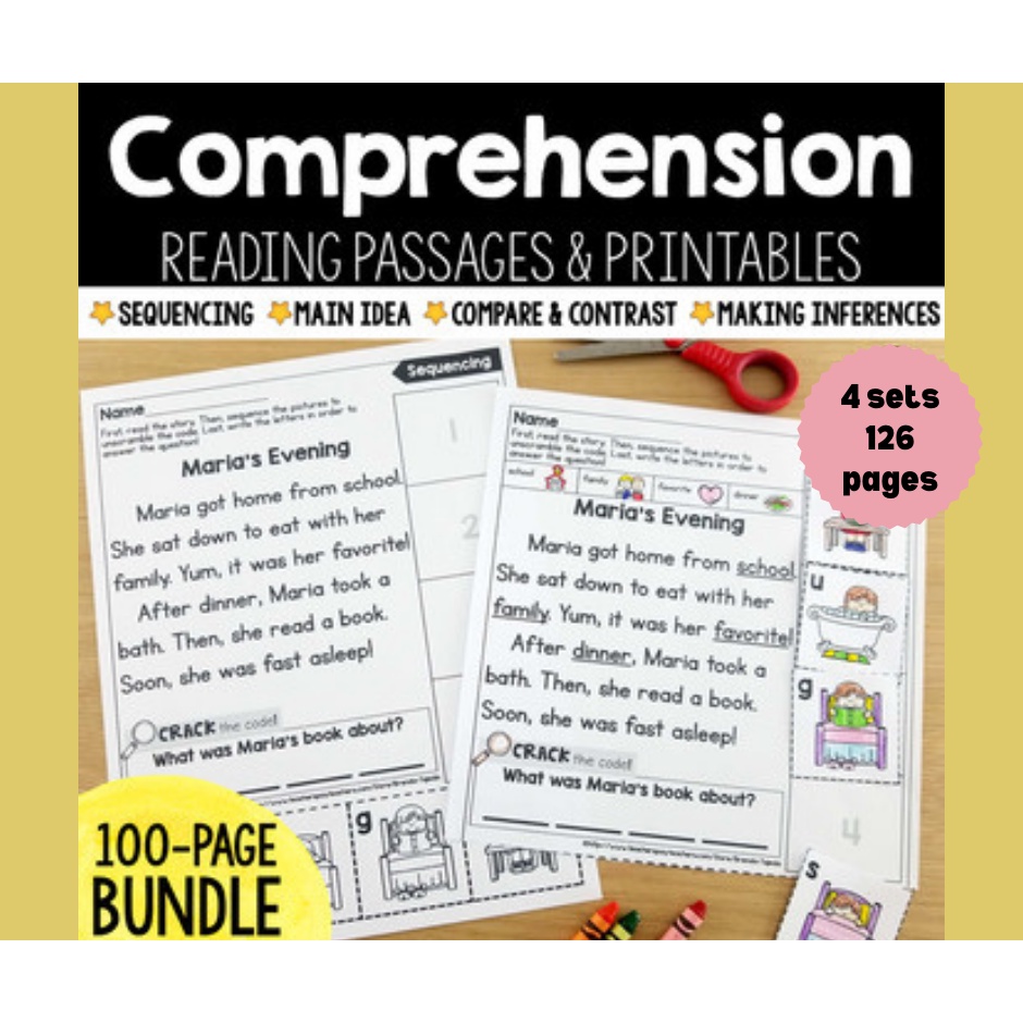 A206 - [PDF] Reading Comprehension Passages 4 sets 126 pages ...