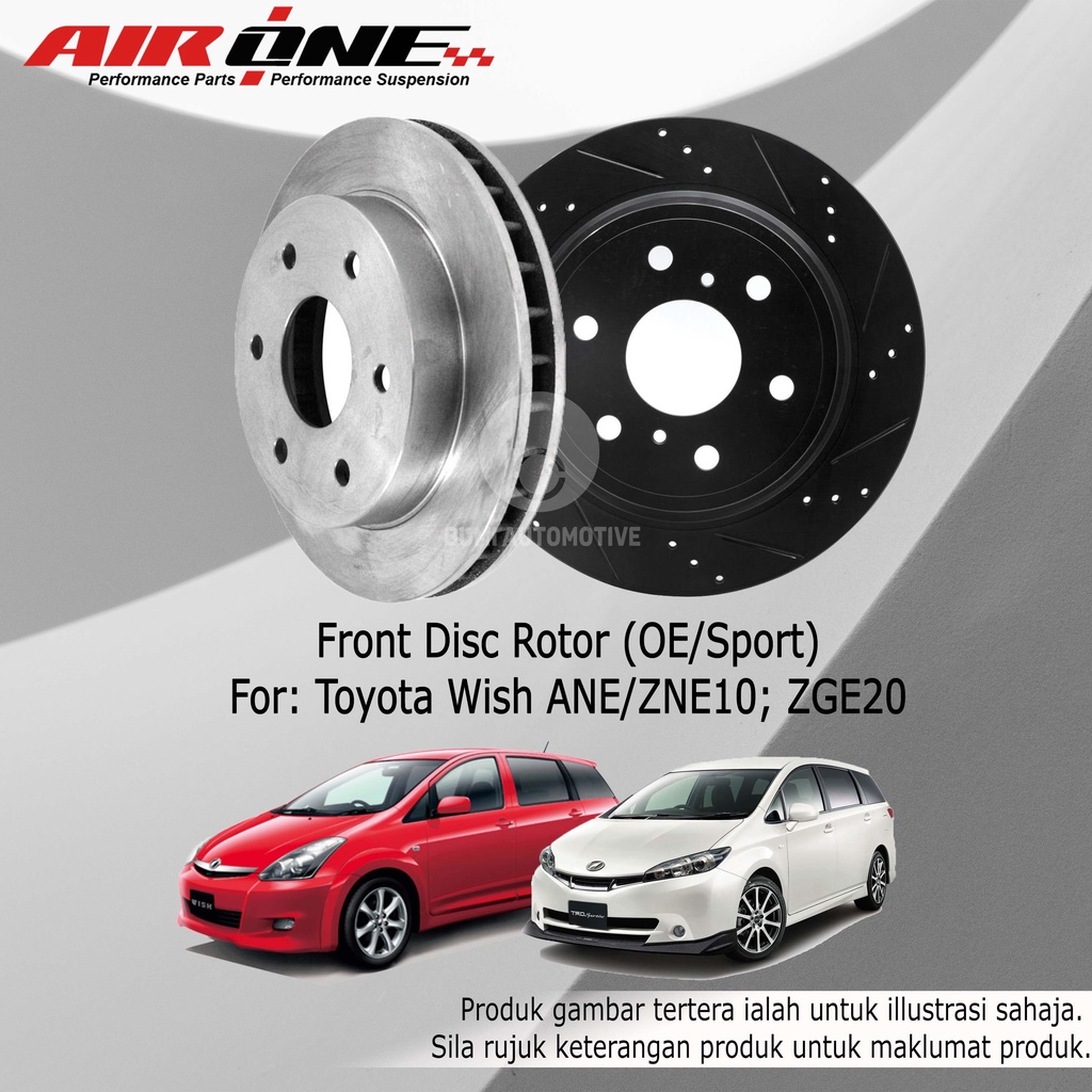 Toyota Wish ANE10 ZNE10 ZGE20 Front (Depan) Disc Rotor Racing Disc ...