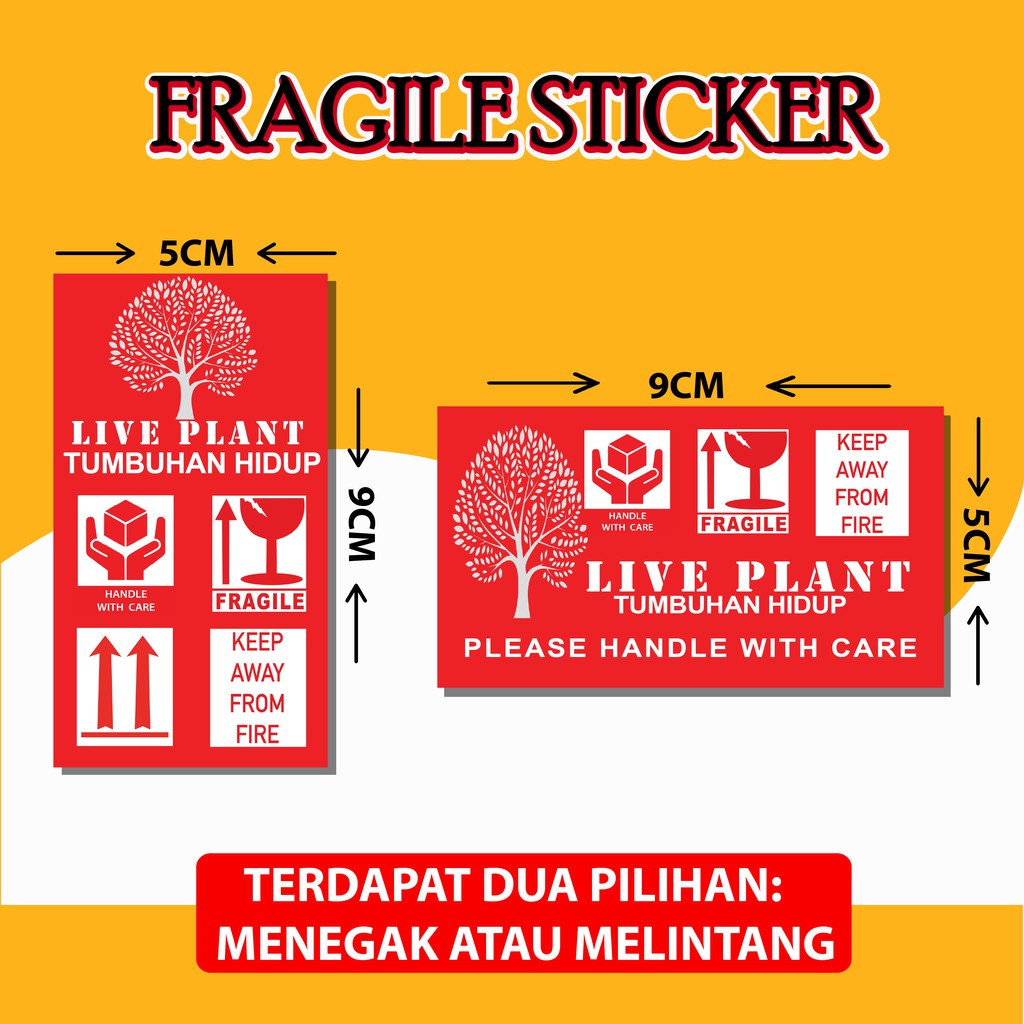 🔥 READY STOCK 🔥 LIVE PLANT STICKER FRAGILE LOGISTIC LABEL / STIKER ...