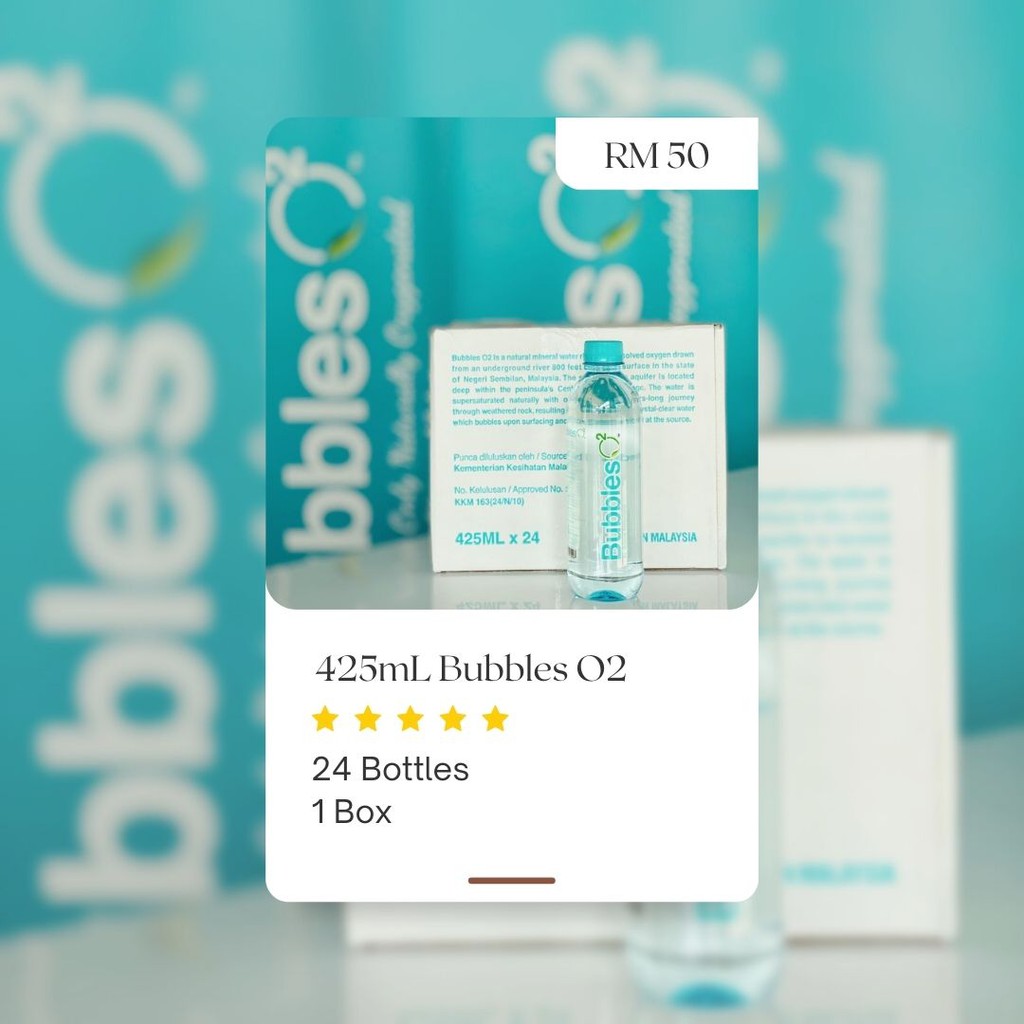 [425ml x 24bottles] Bubbles O2 Naturally Oxygenated (Oxygen-Rich ...