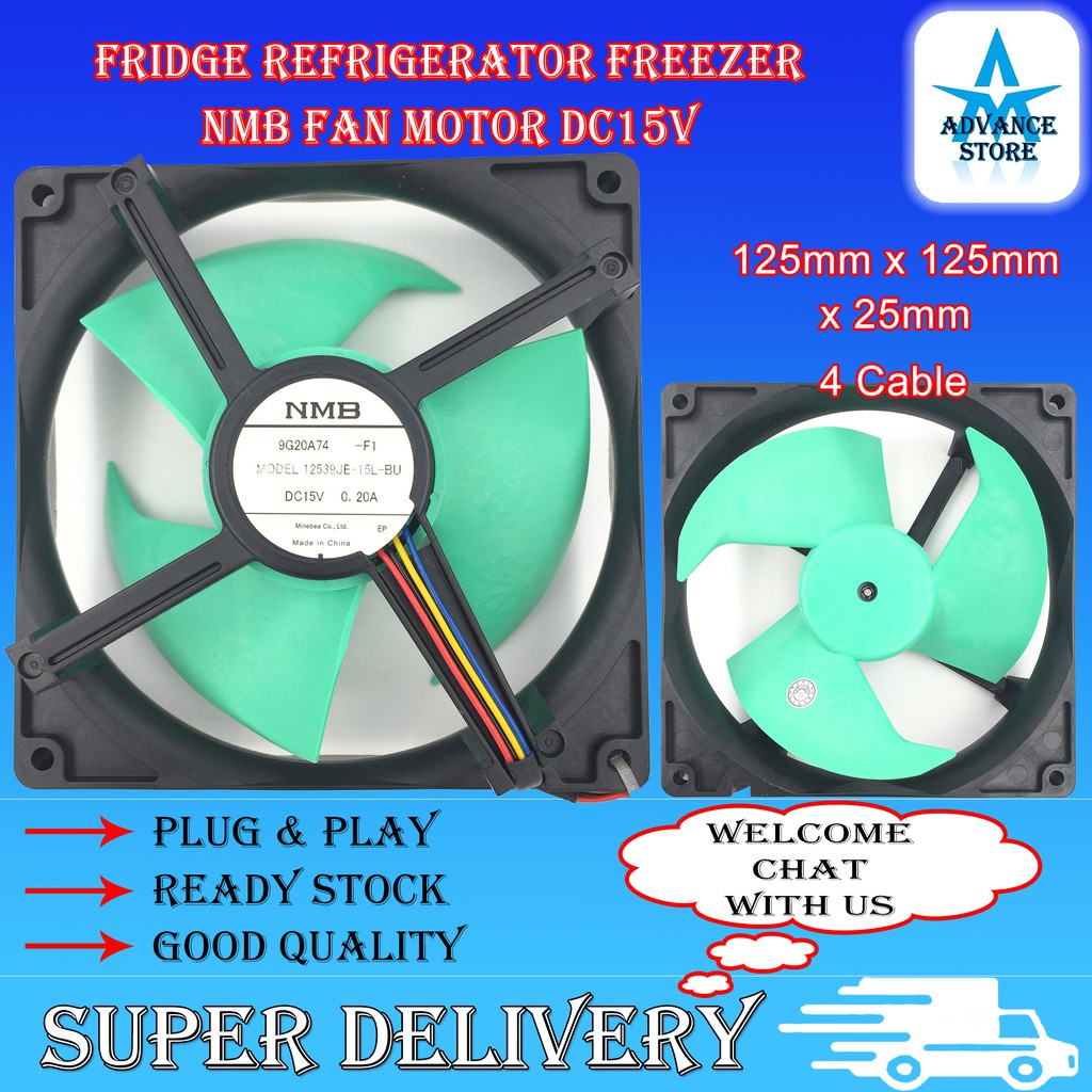 SHARP Fridge Refrigerator Freezer NMB 4 Wire DC Fan Motor DC15V 0.20A ...