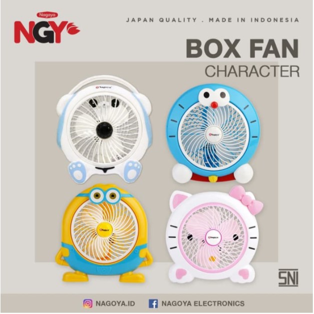 Nagoya 10 Inch 10" NG-180 ABCD Box Fan Electric Character Fan | Shopee ...