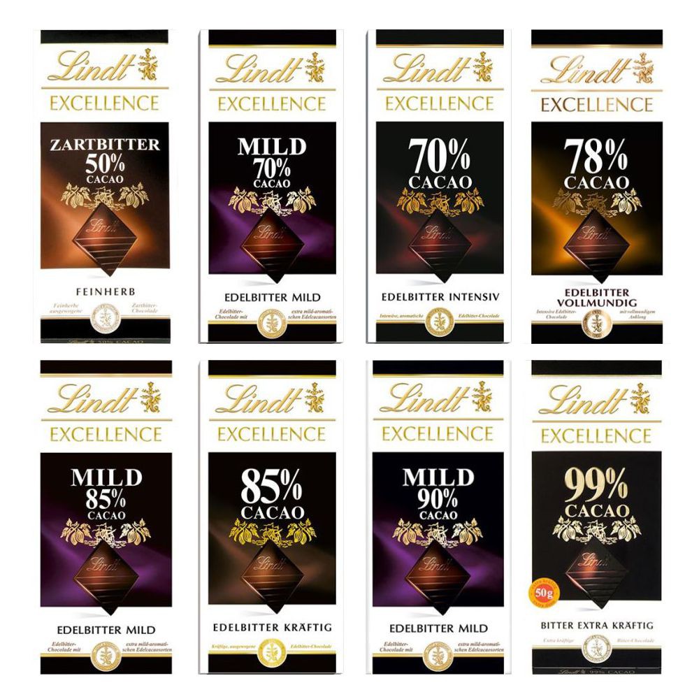 Lindt Excellence Chocolate Bar Family 50g/100g | Shopee Malaysia
