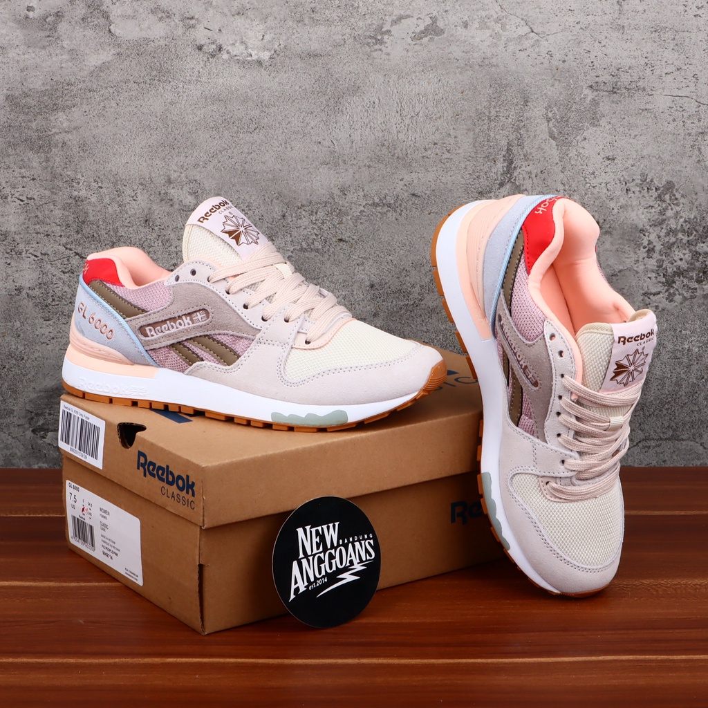 Bonus Paperbag socks straps Reebok GL 6000 Pink Gray Sneakers Women s Shoes Shopee Malaysia