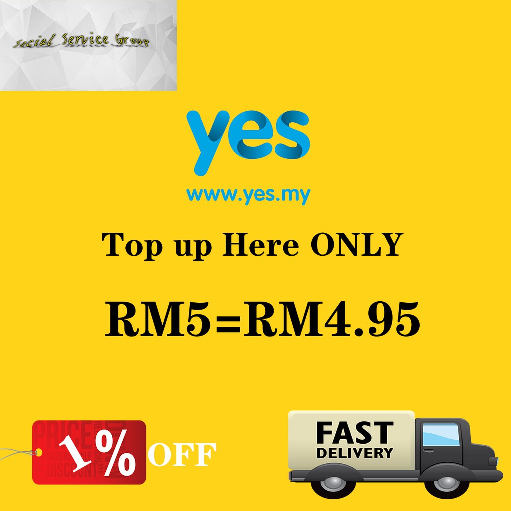 YES Topup ( RM5 / RM10 / RM30 / RM50 / RM100 ) PIN RELOAD PREPAID TOP | Shopee Malaysia