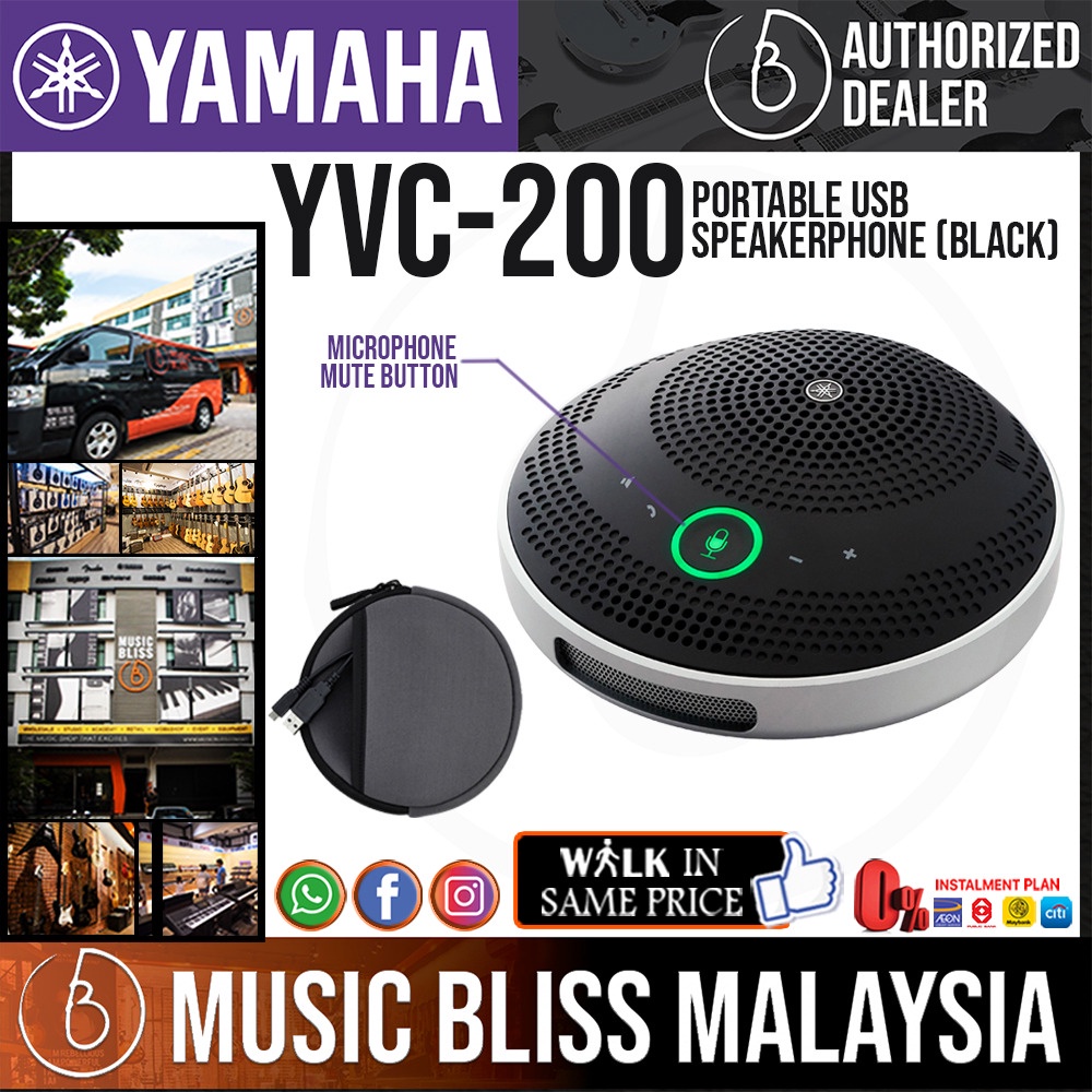 Yamaha YVC-200 Portable USB Speakerphone - Black / White (YVC200) | Shopee Malaysia