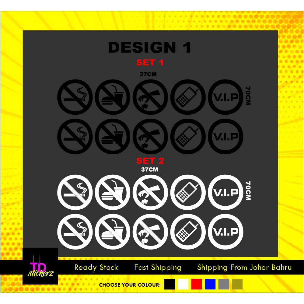 CAR STICKER VIP 5 SYMBOLS (FOR ALL CARS) | Shopee Malaysia