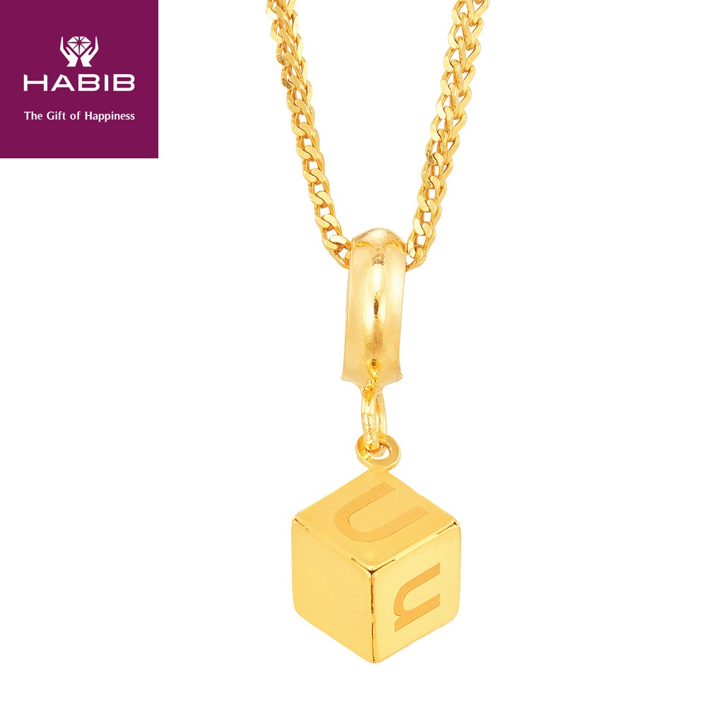 HABIB Alphabet U Cube Gold Pendant, 916 Gold | Shopee Malaysia