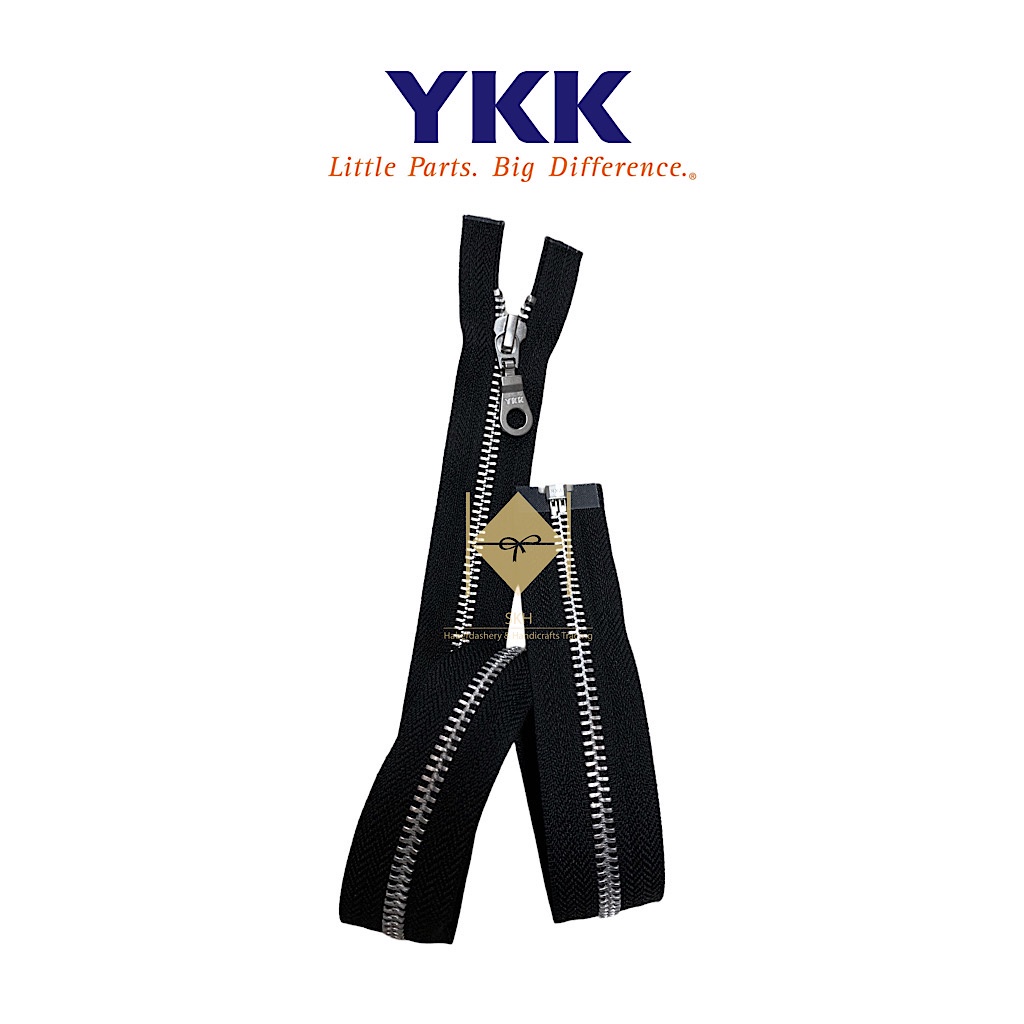 YKK Open-End 5# Auto Lock Aluminium (Silver) Teeth Zipper 24" - Bowl ...