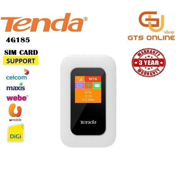 TENDA 4G185 4G LTE Advanced Portable Wireless WiFi Modem Router | Shopee Malaysia