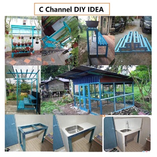 5ft+- (59'') C Channel Biru / Batten Blue Besi Bumbung C Besi Bumbung V ...