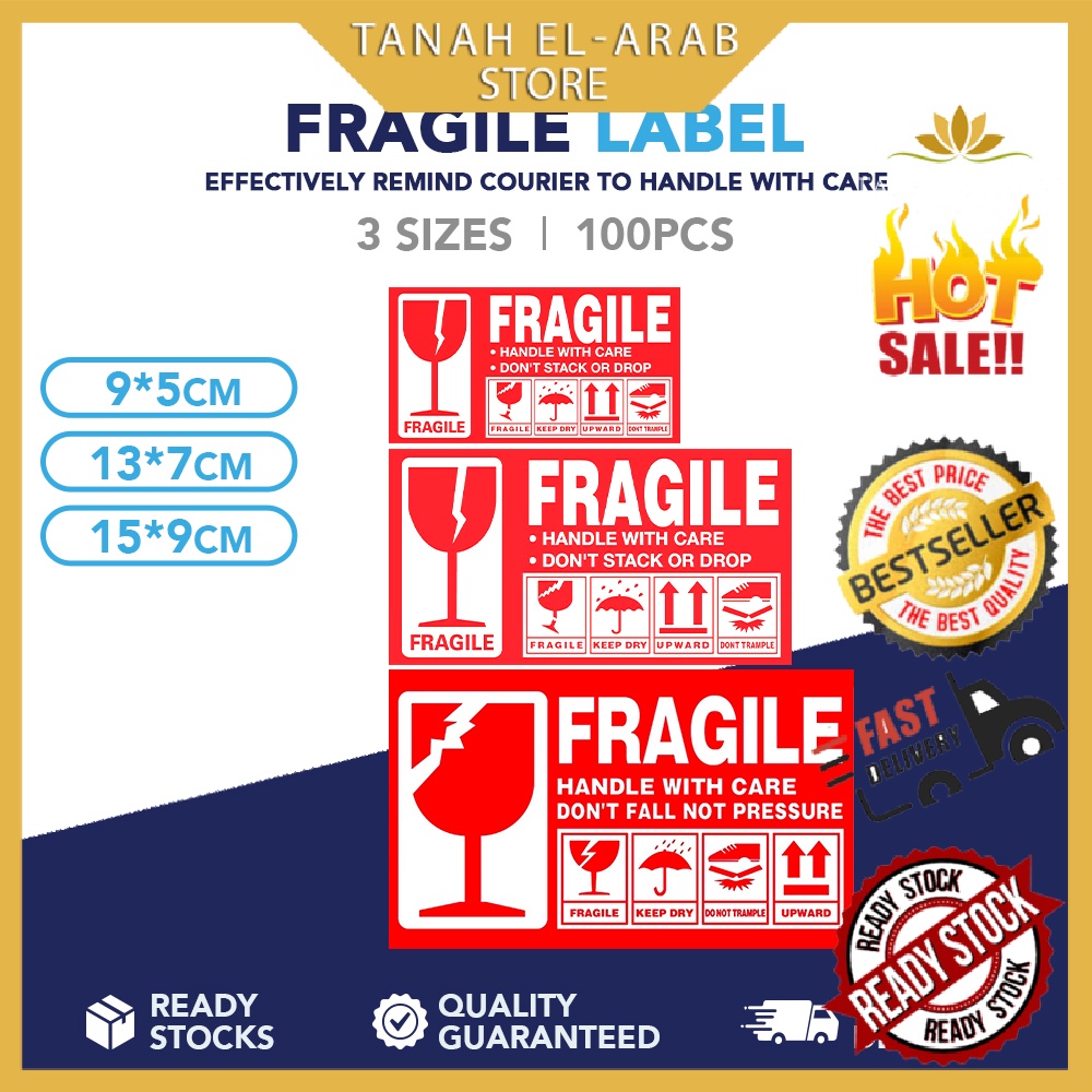 GOPACK Fragile Label Sticker | Fragile Tape| Mudah Pecah Sticker ...