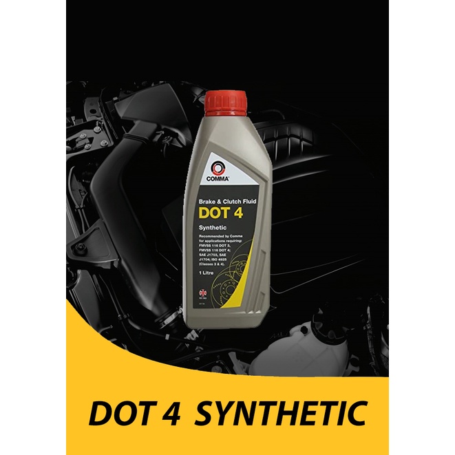 Comma DOT 4 Fully Synthetic Brake Fluid (1L) | Shopee Malaysia