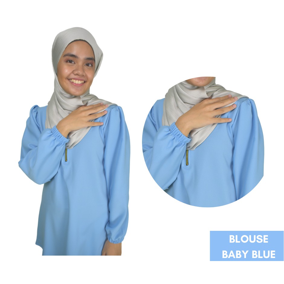 SUIT MUSLIMAH RUFFLE BLOUSE ROPOL LABUH LONG SLEEVE LENGAN PANJANG ...