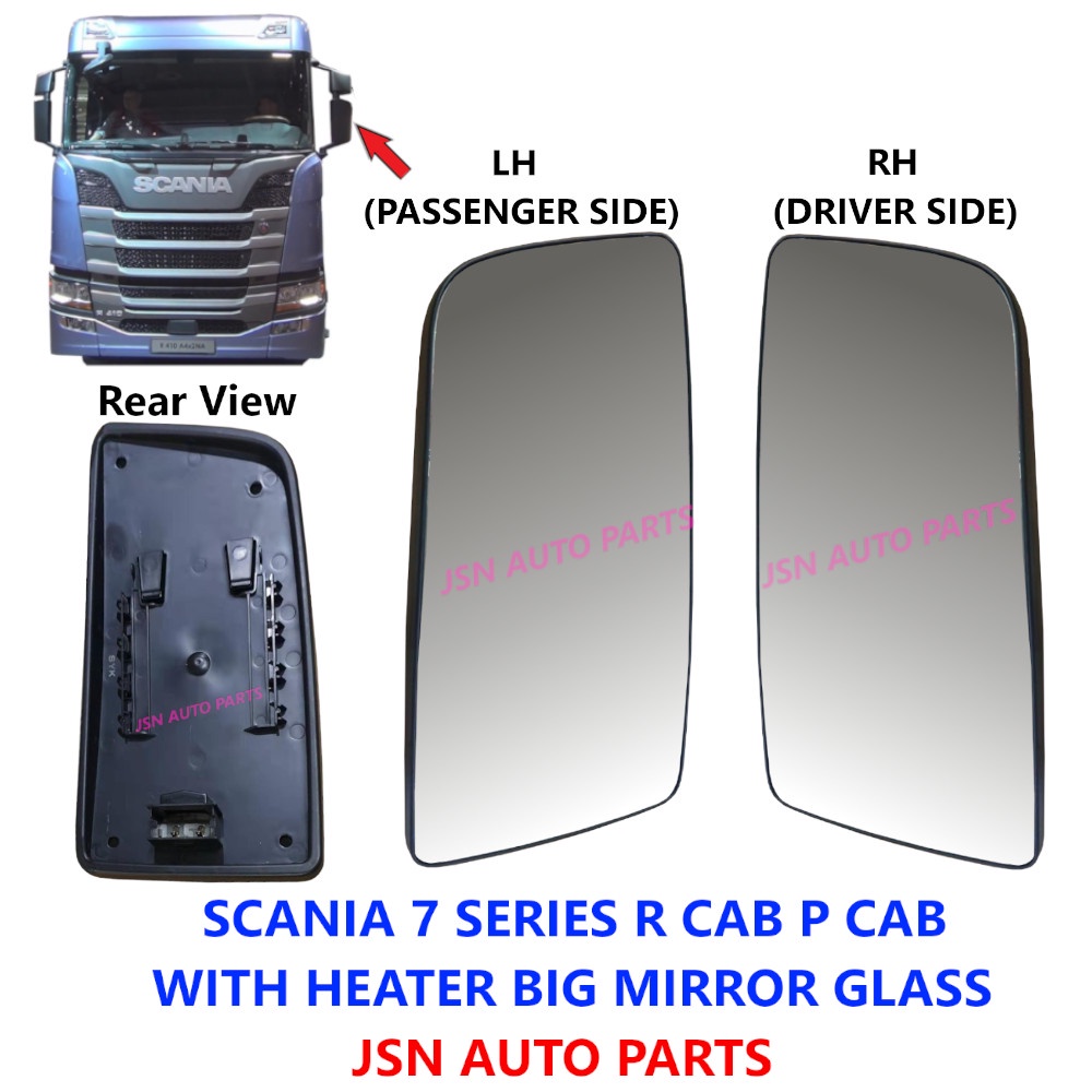 SCANIA 7 SERIES R CAB P CAB WITH HEATER SMALL BIG SIDE MIRROR GLASS ...