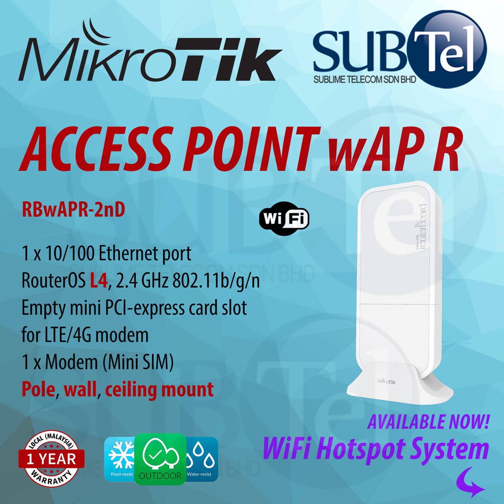Mikrotik wAP R RBwAPR-2nD wAP LTE kit RBwAPR-2nD&R11e-LTE Outdoor 4G ...