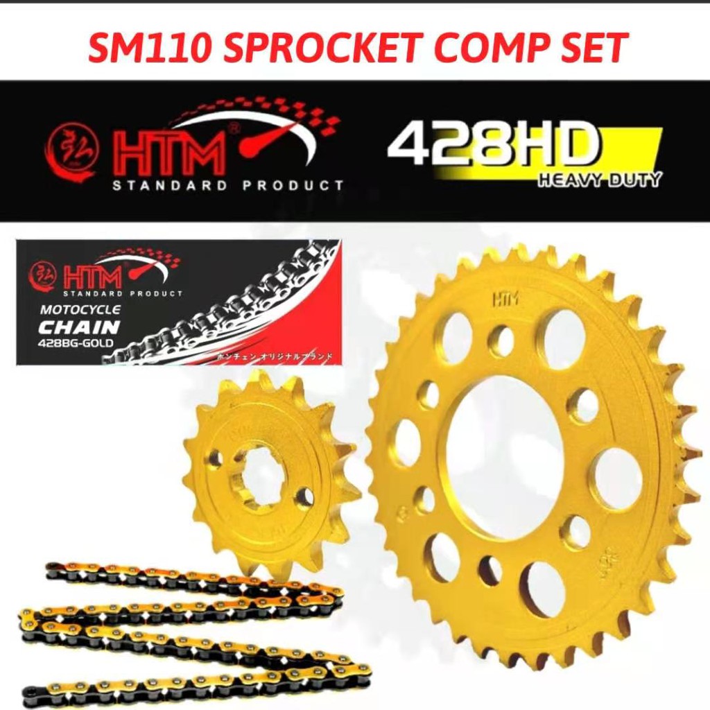 428XDG-122L SM110 SM SPORT 110R MODENAS SPROCKET SET RACING GOLD HTM ...