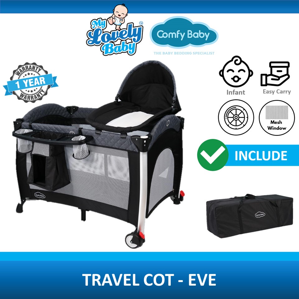 [Add on Free Topper] Comfy Baby Travel Cot / Playpen – Eve | Shopee ...