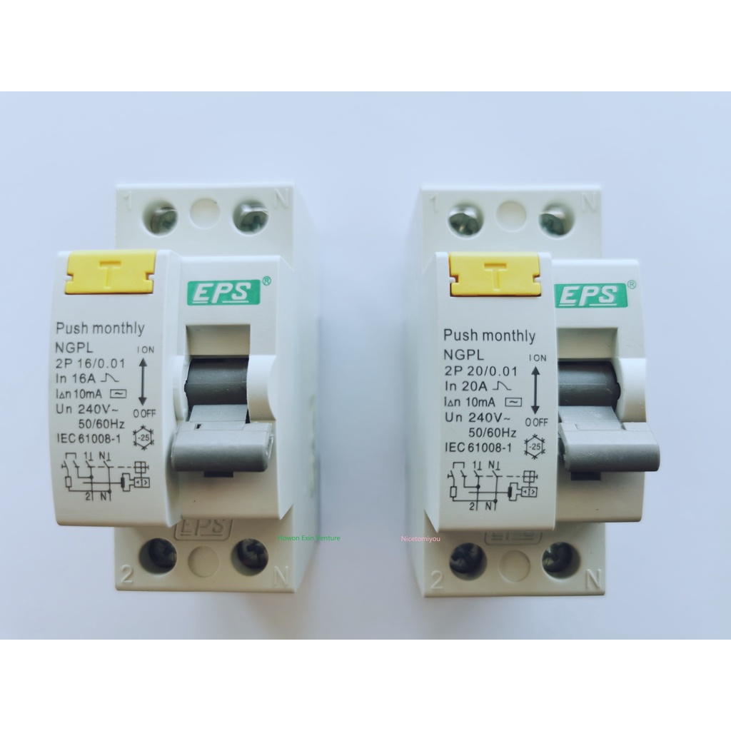 EPS 16A 20A 25A 2 POLE 10mA ELCB / RCCB (SIRIM Approve) | Shopee Malaysia