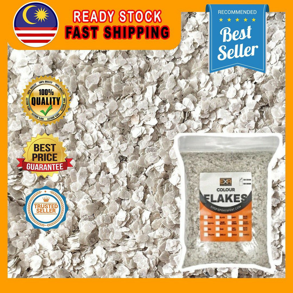 White Colour Flakes 1 KG (Wholesale) Epoxy Color Flake Floor Set DIY ...