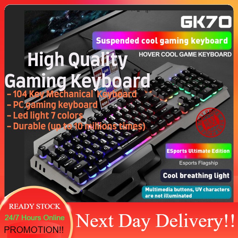 *PREMIUM QUALITY* GK70 GAMING KEYBOARD Mechanical Keyboard 104keys ...