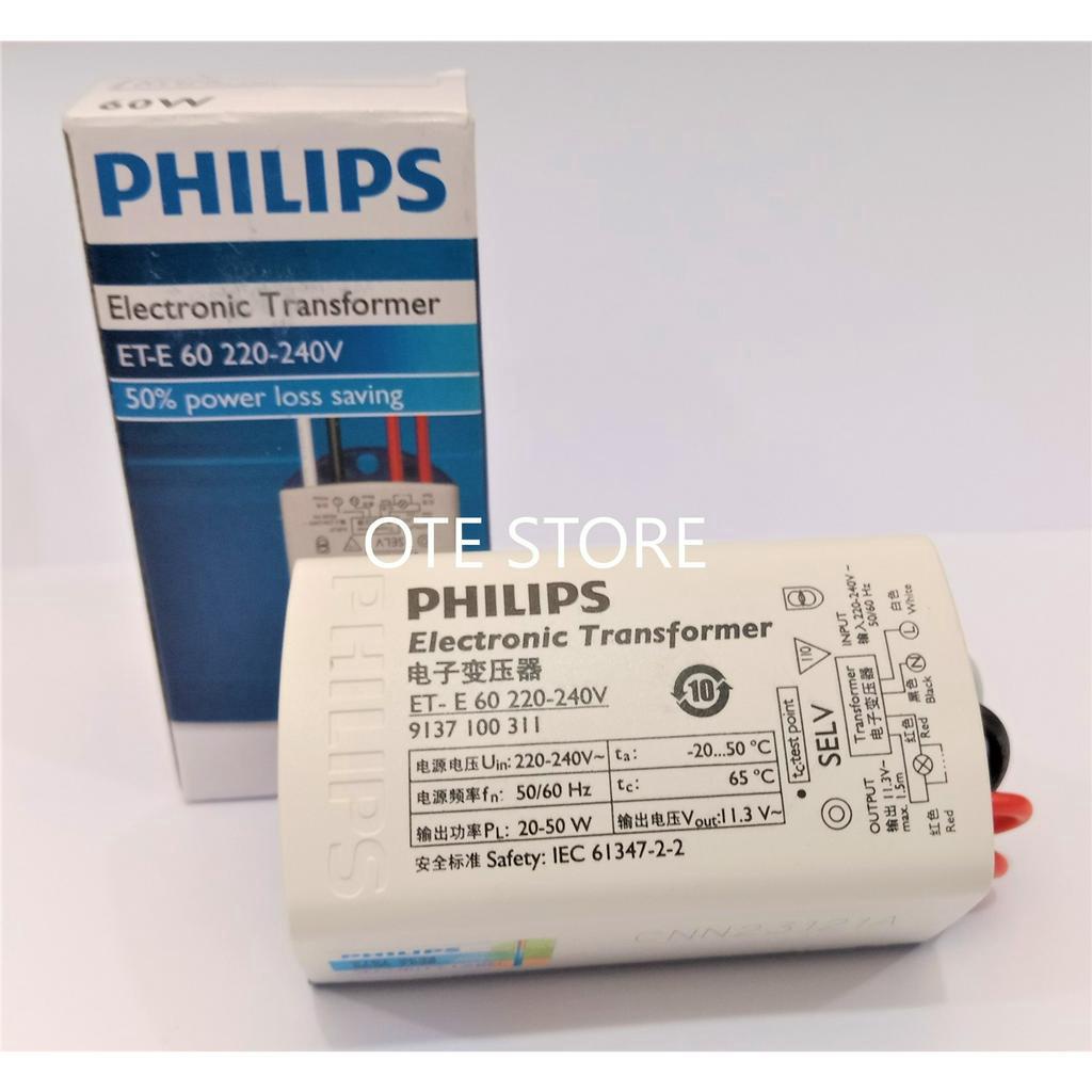PHILIPS ET-E 60 220-240V HALOGEN ELECTRONIC TRANSFORMER DRIVER (FOR LOW ...
