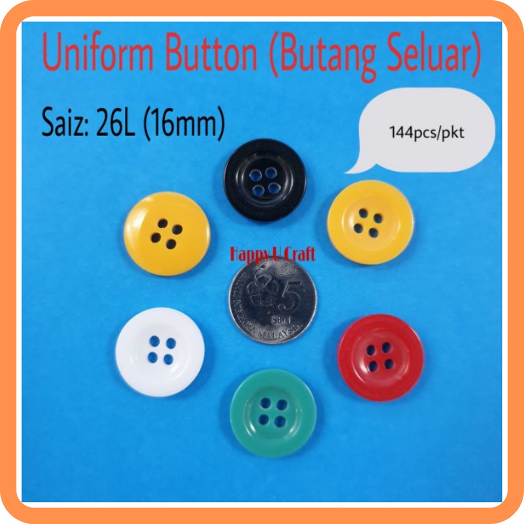 (Ready Stock) Trouser/ Uniform Button/ Butang Seluar 156x26L(16mm ...