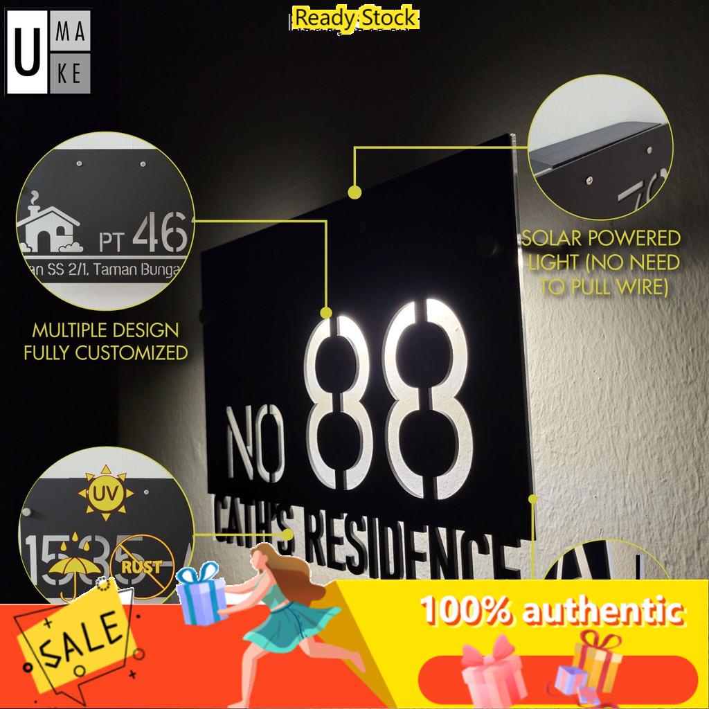 Exclusive to Malaysia(Solar + LED) Modern Solar House Number & Address ...
