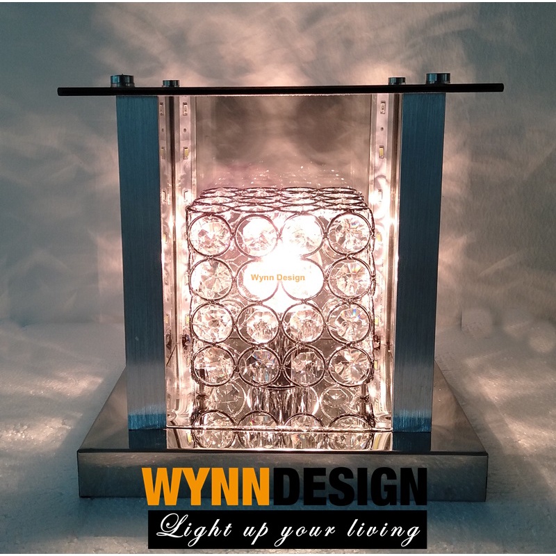 Set with Bulb 20cm Crystal Cube Led Gate Light Lampu Pagar Lampu Tembok ...