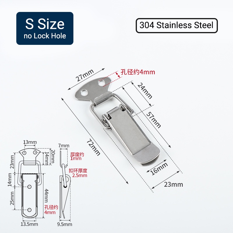 Spring Loaded Toggle Latch 304 Stainless Steel Case Wooden Box Chest ...