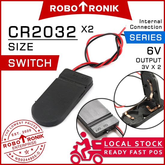 Battery Holder & Wire Snap for 9V / CR2032 / A23 / A27 Batteri | Shopee ...