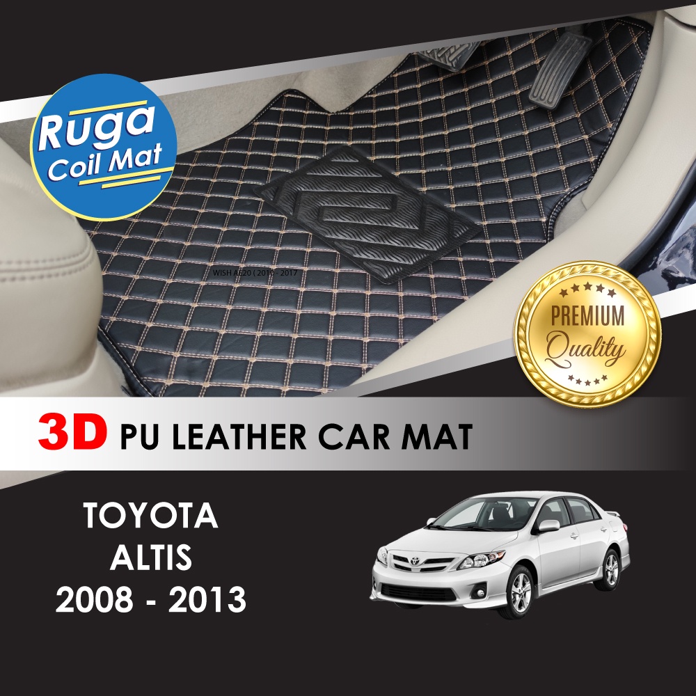 TOYOTA ALTIS ( 2008 - 2013 ) 3D PU LEATHER CAR MAT - CAR CARPET ...