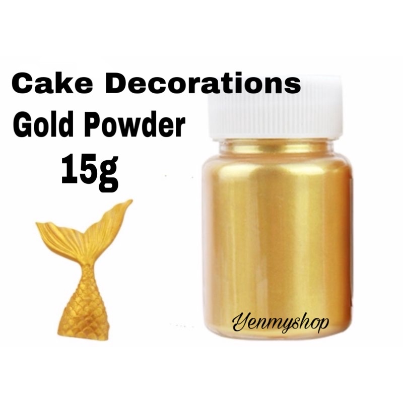 Serbuk 15g Edible Metallic Gold Powder Dust for Cake, Pastry, Cake ...