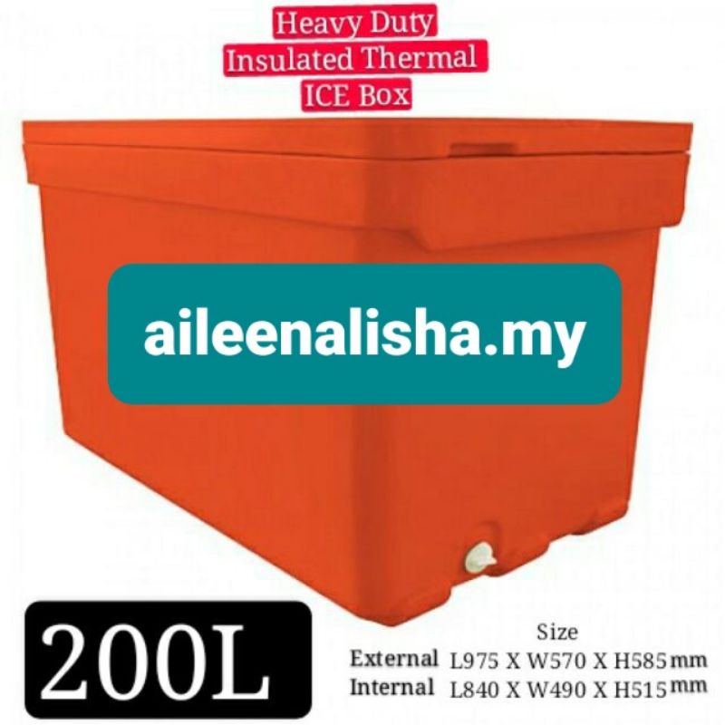 200L Heavy Duty Insulated Thermal Ice Box Hot & Cold Insulated Box Tong ...