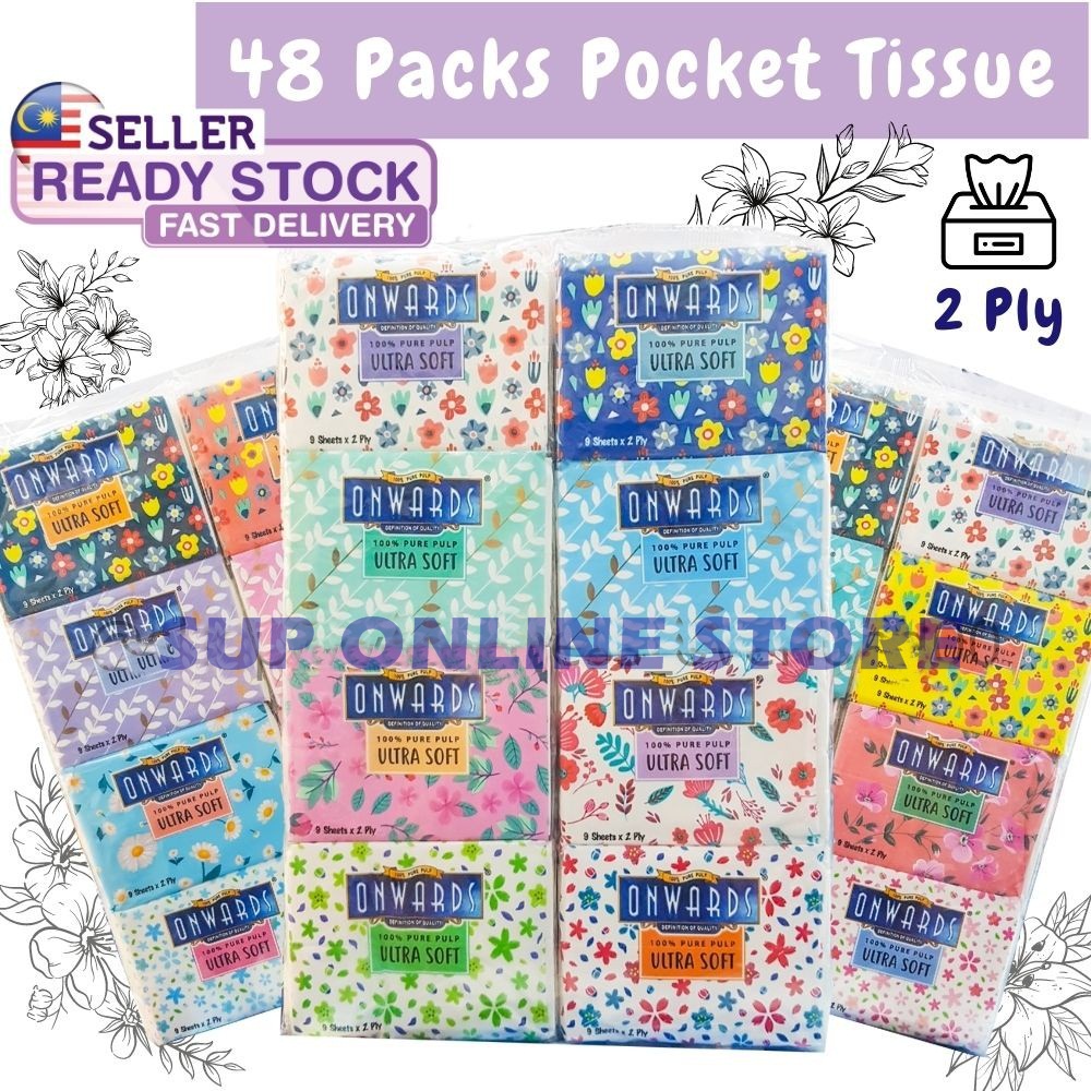 Flowers Ultra Soft Mini Pocket Tissue (8 sheets x 48 Packs) / Facial ...