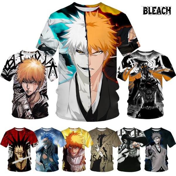 Japanese Anime BLEACH 3D Printing Men's Summer T-shirt Kurosaki Ichigo ...