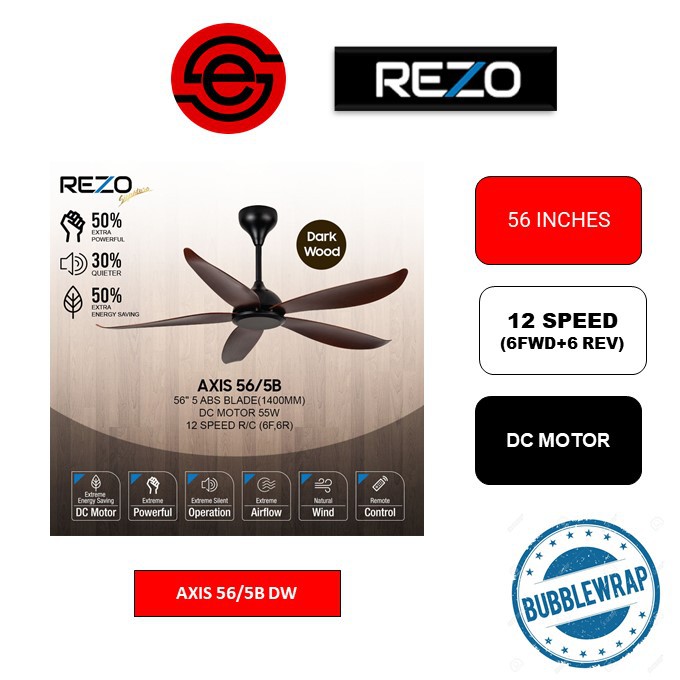(KLANG VELLEY FREE INSTALLTION)REZO AXIS 56 INCHES 5 BLADE DC MOTOR ...